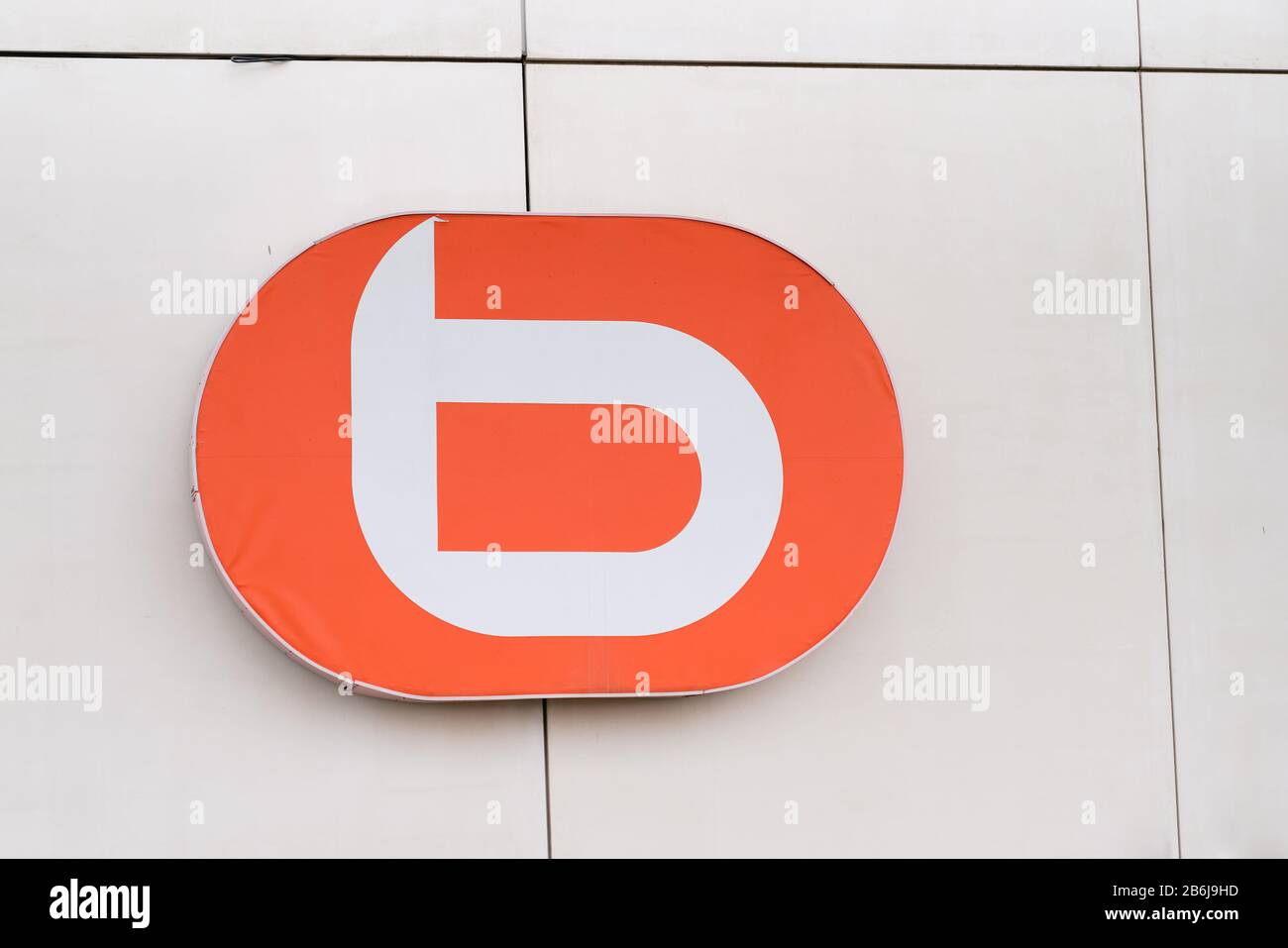Bordeaux , Aquitaine / France - 01 15 2020 : Boulanger orange sign logo ...