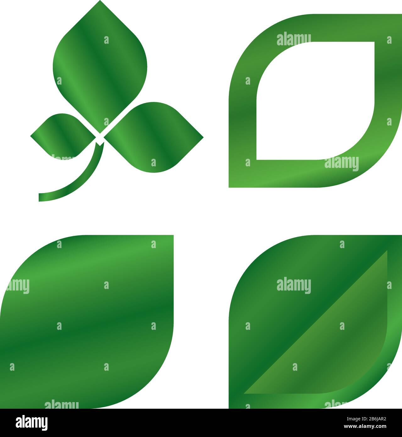 Vector illustration. Set of four icons about environment leaf Stock ...