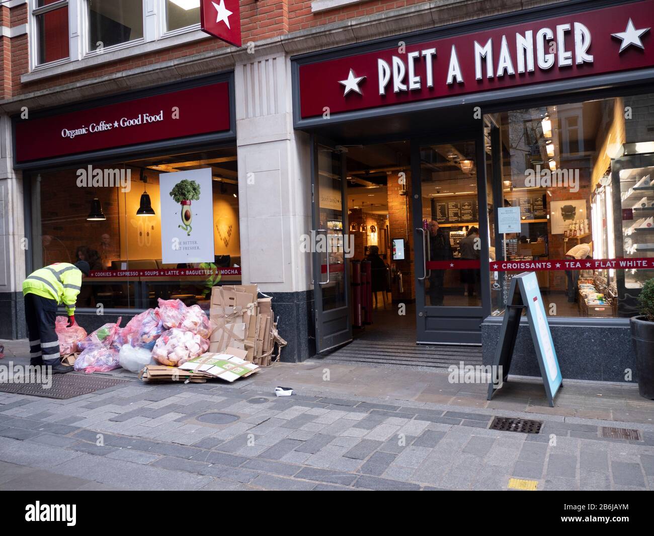 refuse rubbish collection in the City of London, Biffa refuse collector ...