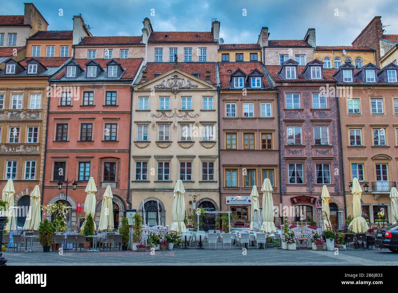 old polish buildings in warsaw poland Stock Photo - Alamy
