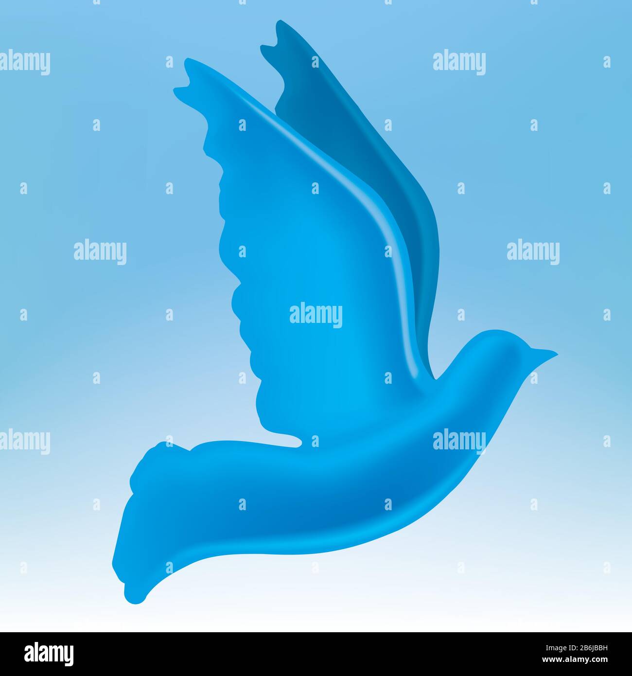 Vector 3D illustration of blue peace dove symbol Stock Vector Image ...