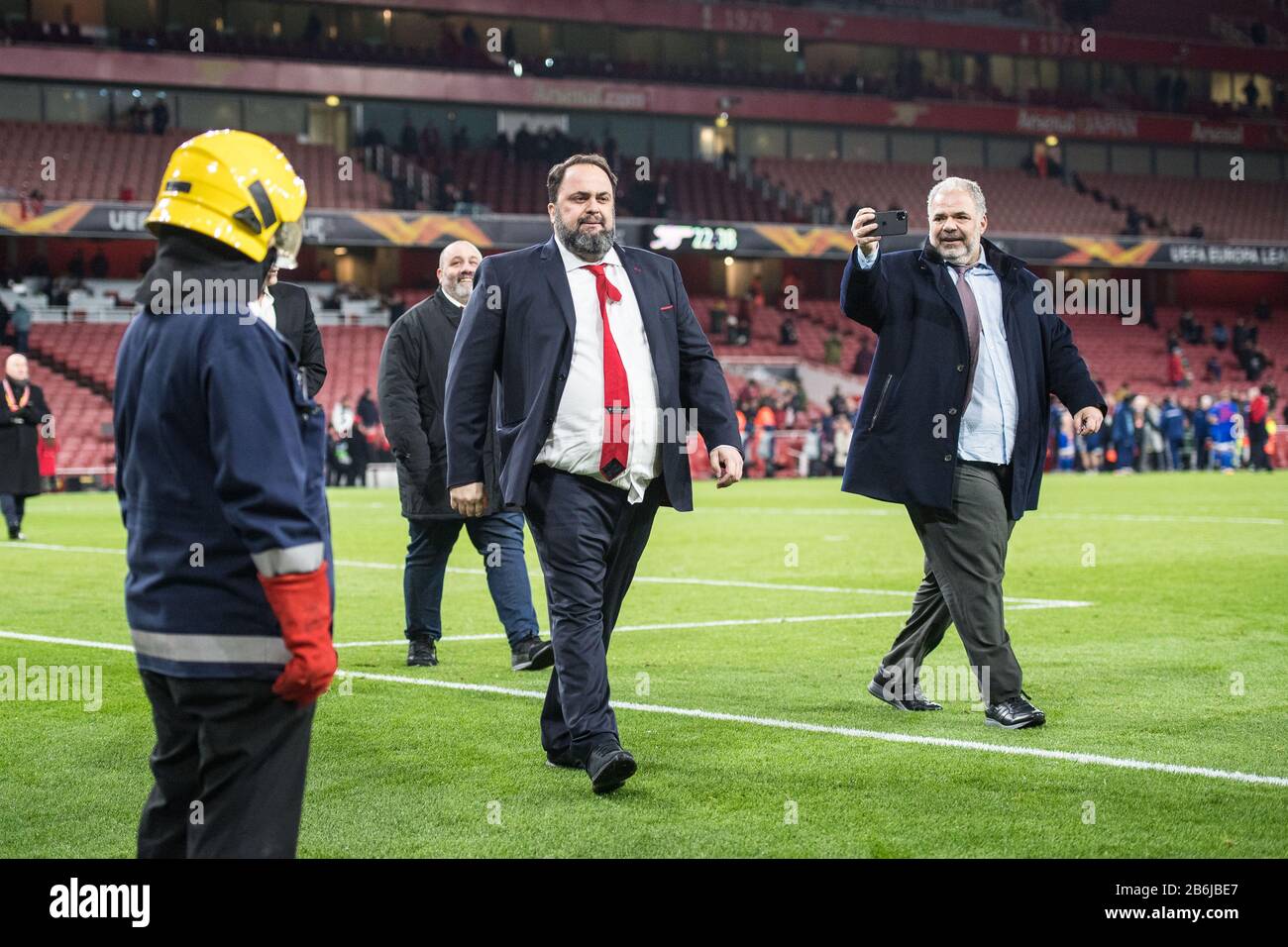 LONDON, ENGLAND - FEBRUARY 27: Evangelos Marinakis owner of Olympiacos ...