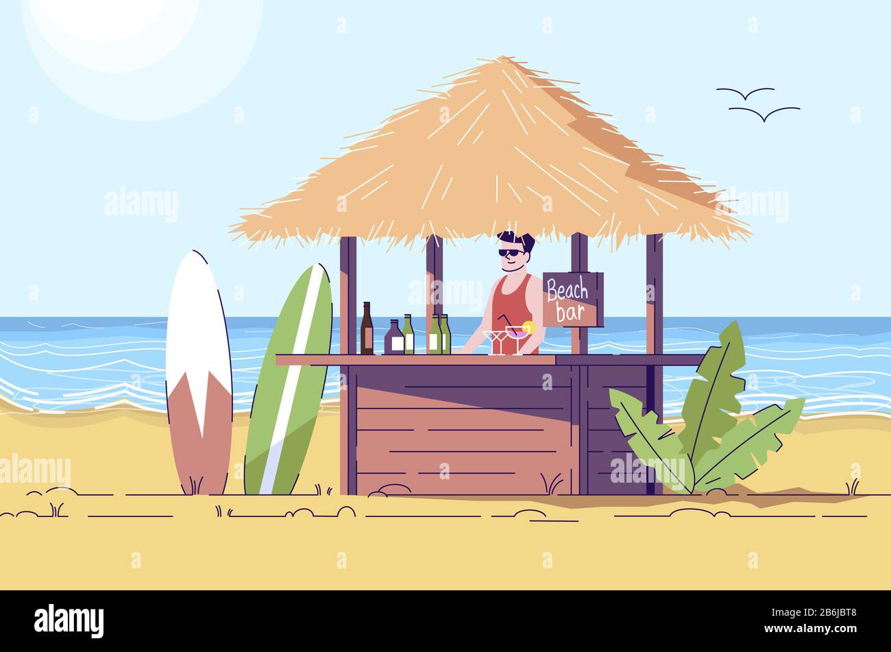 Beach bar counter Stock Vector Images - Alamy