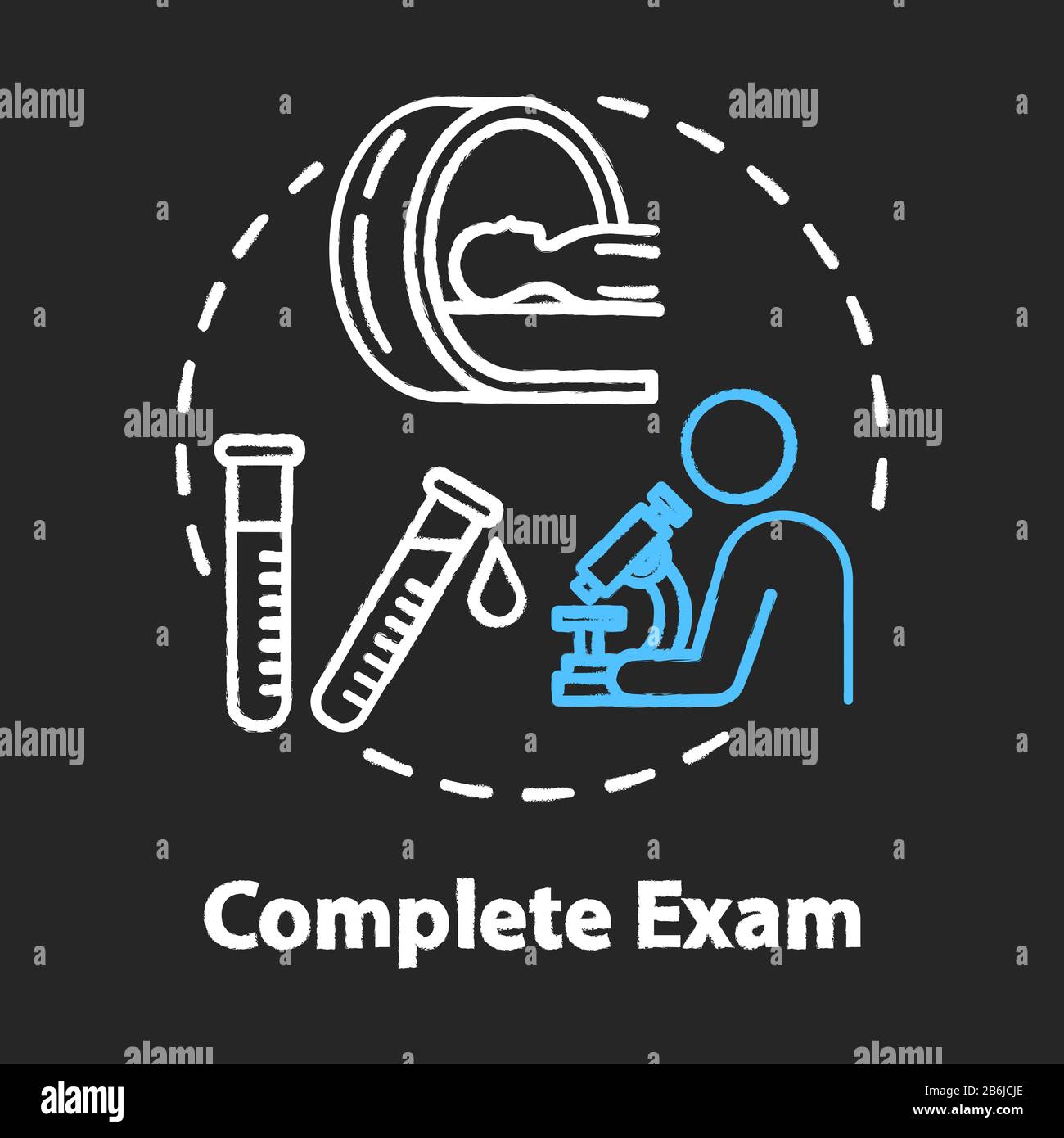 Complete Exam Chalk Rgb Color Concept Icon Illness Examination
