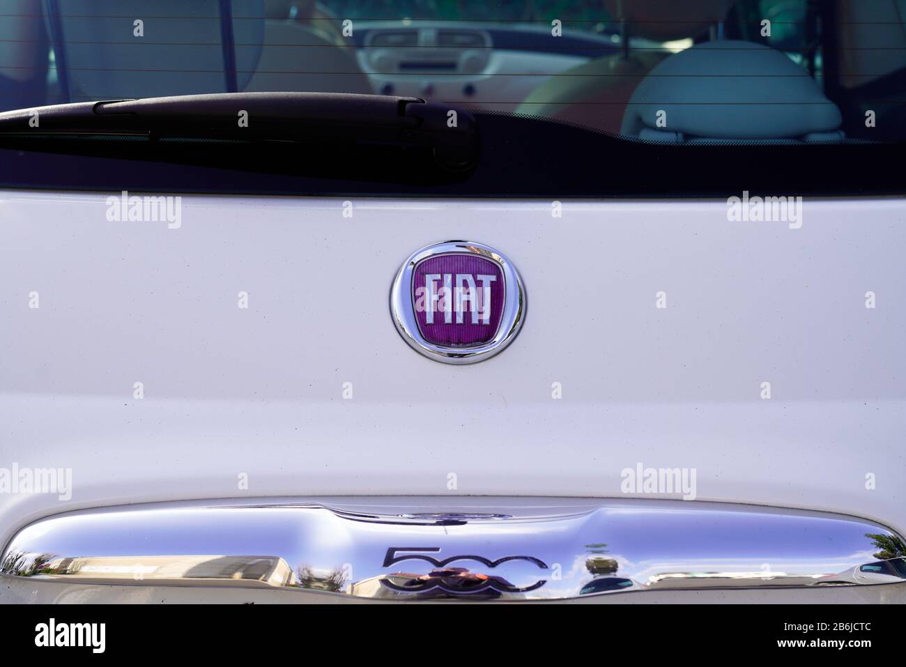 Bordeaux , Aquitaine / France - 02 21 2020 : Fiat car logo detail rear ...