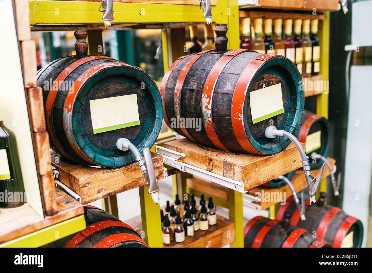 Wine from barrels is sold on the open market Stock Photo - Alamy