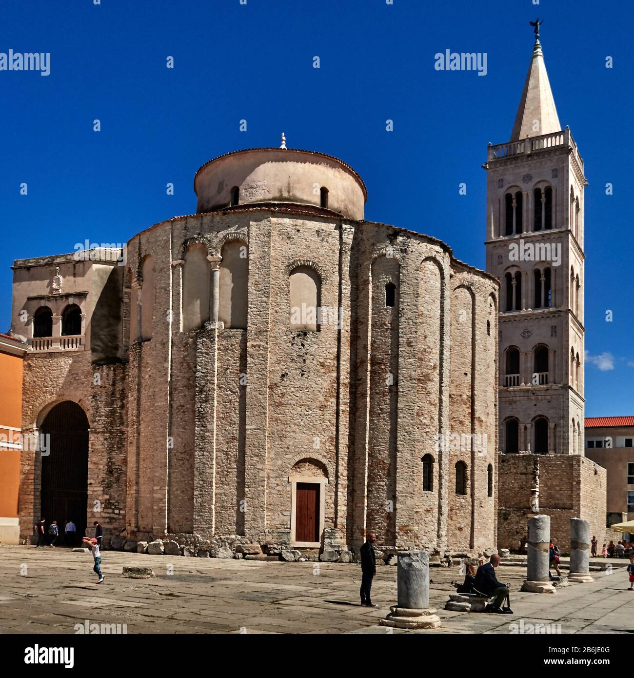 Bell tower of the zadar cathedral of st anastasia hi-res stock ...