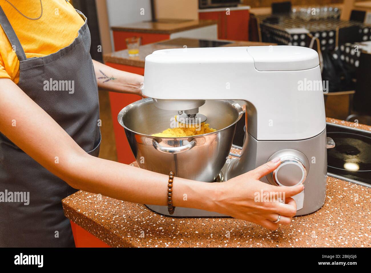 Kneading dough in bowl using hi-res stock photography and images - Alamy
