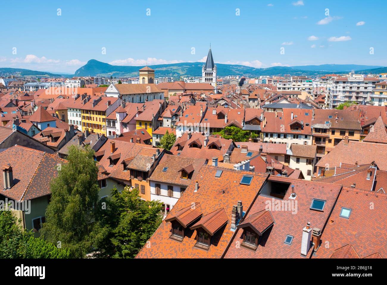 Aerial view of Annecy downtown from the castle, France Stock Photo - Alamy