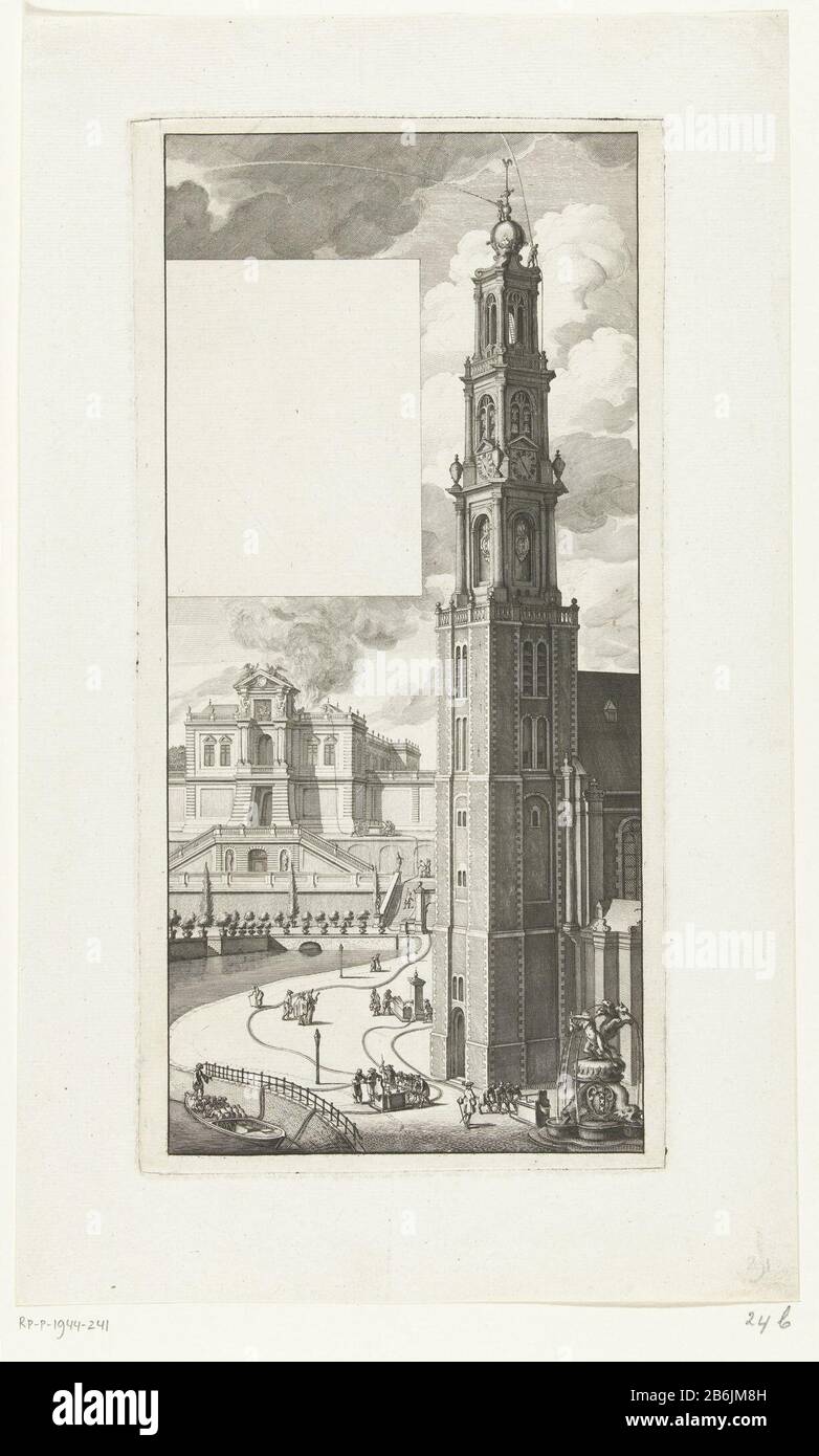 Demonstration of the hose on the fire engines Westertoren Amsterdam, ca ...