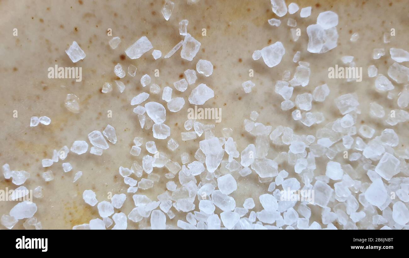 Salt granules in close up Stock Photo - Alamy