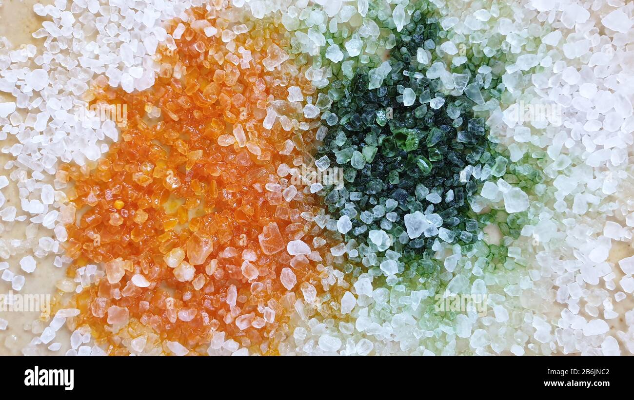 Coloured salt granules in close up Stock Photo - Alamy