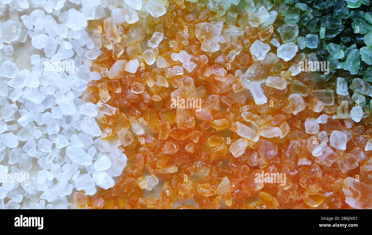 Coloured salt granules in close up Stock Photo - Alamy