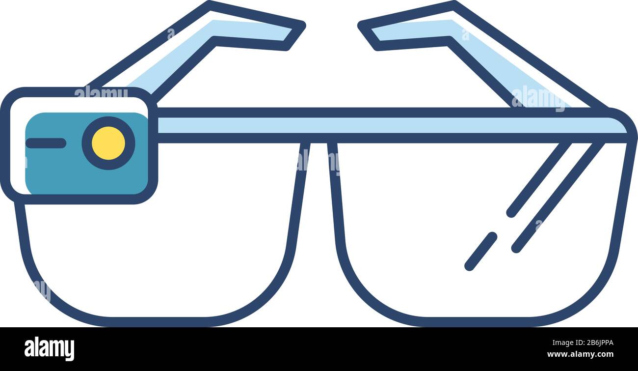 Smart glasses RGB color icon. Smartglasses. Wearable computer optical ...