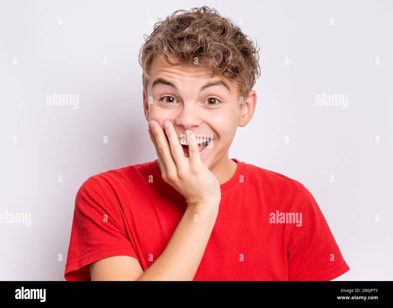 Teen boy portrait in studio Stock Photo - Alamy