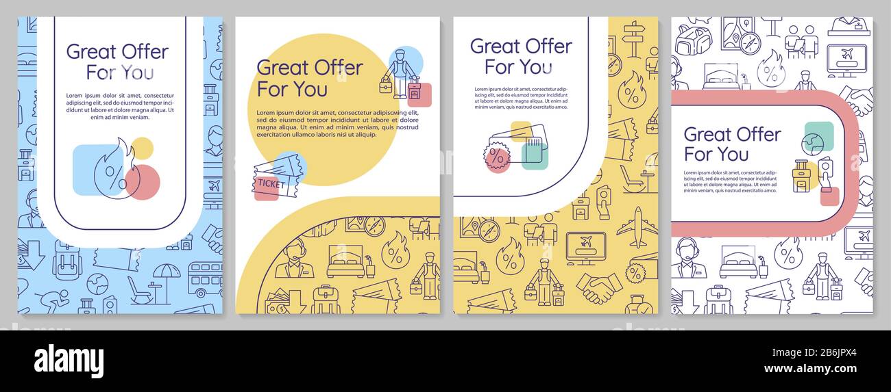 Great offer for you brochure template. Money saving tourism. Flyer ...