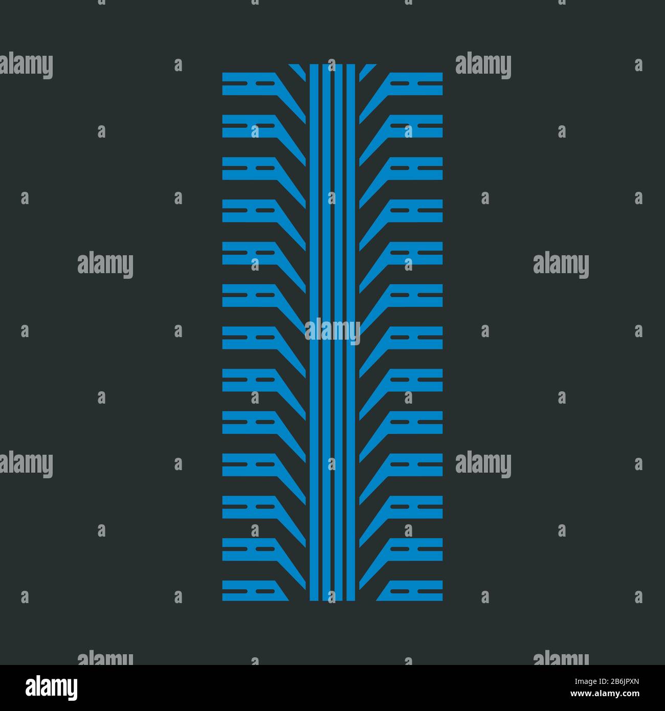 Tire tread blue RGB color icon. Detailed automobile, motorcycle tyre ...
