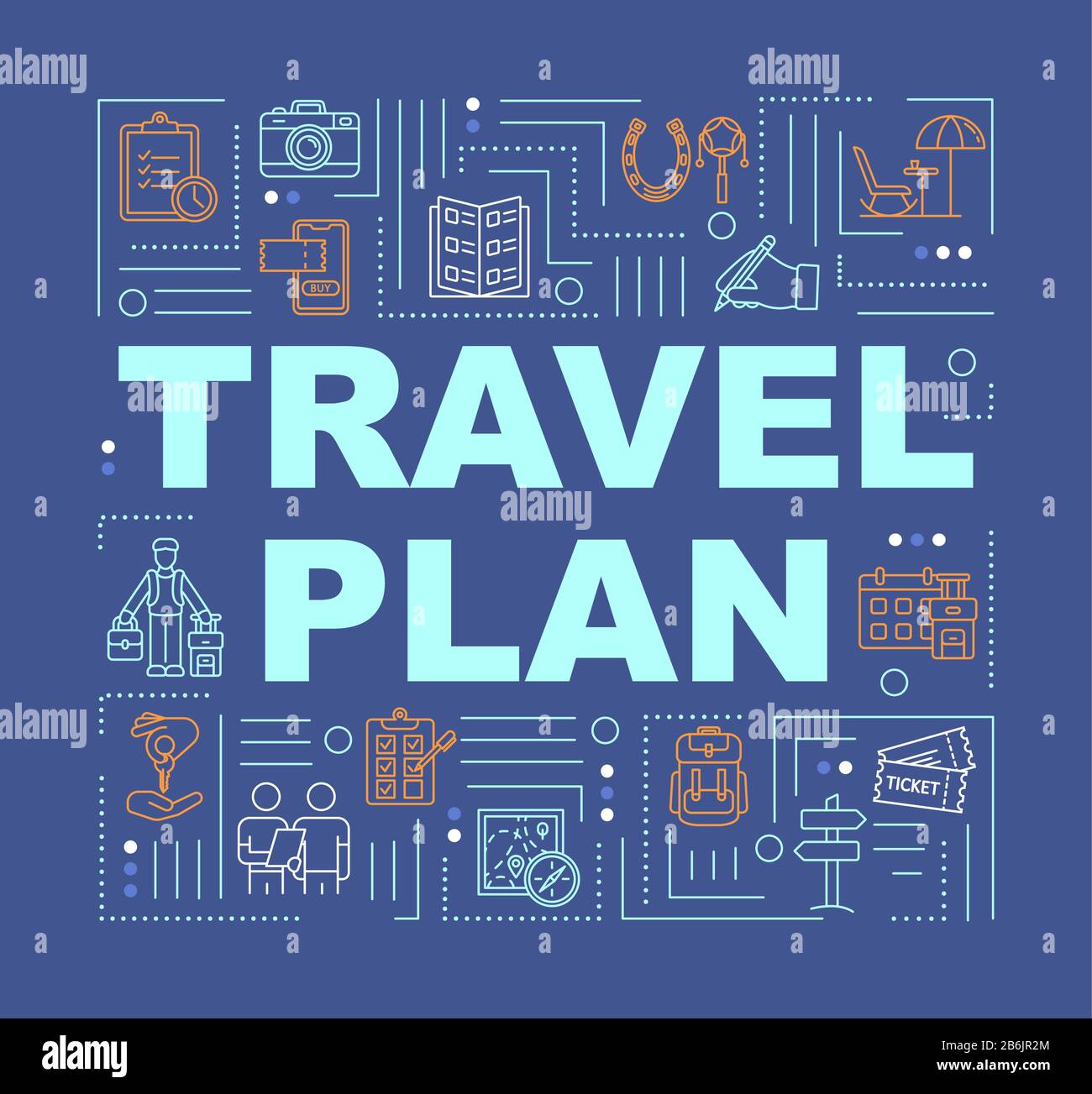 Travel plan word concepts banner. Free excursions. Visit parks ...