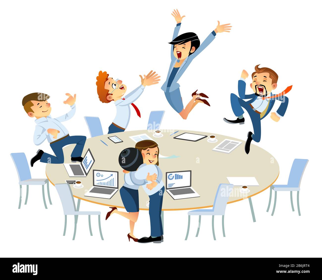 Successful business group of people at work in office. Business winners ...