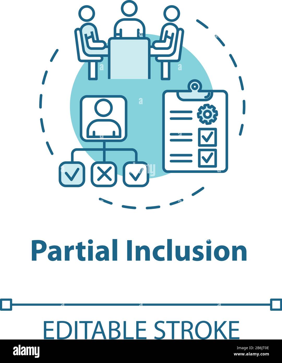 Partial inclusion concept icon. Mainstreaming teaching. Special ...