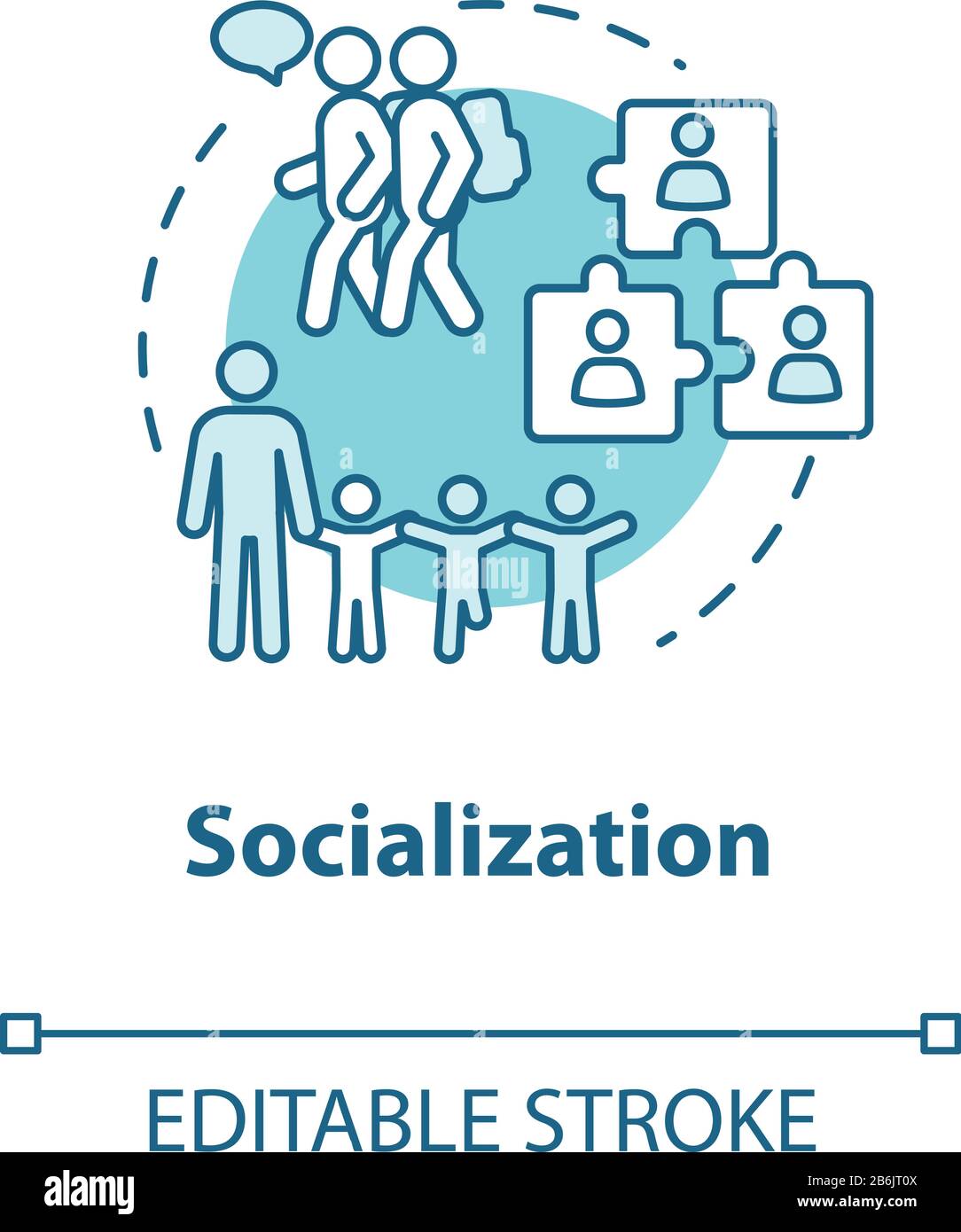 Socialization concept icon. Diversity in school group. Inclusive ...