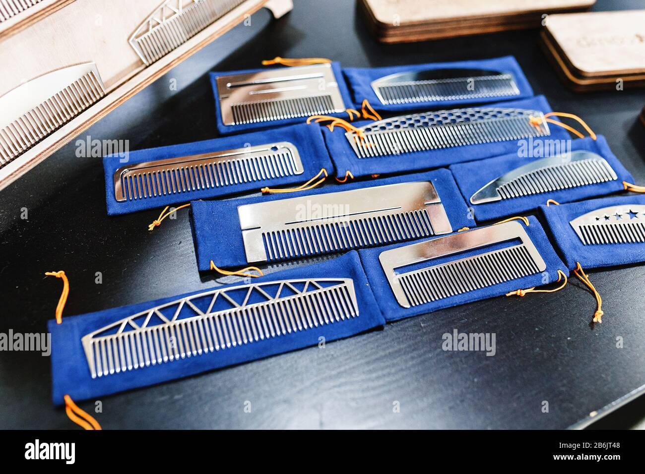 Set of Metal Comb for sale at the professional shop showcase Stock ...