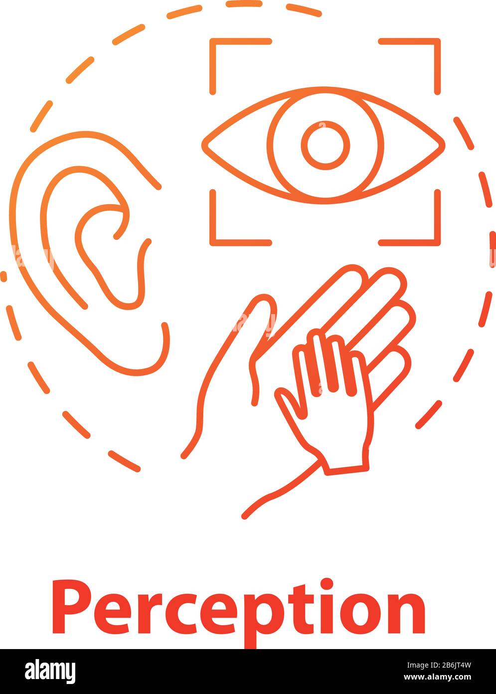 Perception concept icon. Sensory organs. Sight, hearing, touch ...