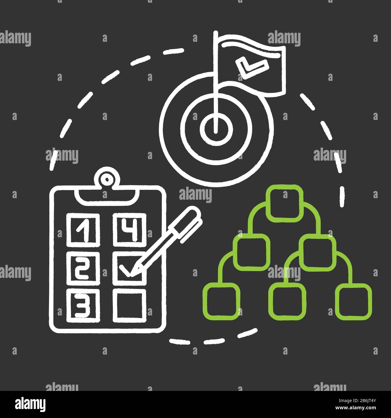 Priorities chalk RGB color concept icon. Productive timetable. Self ...