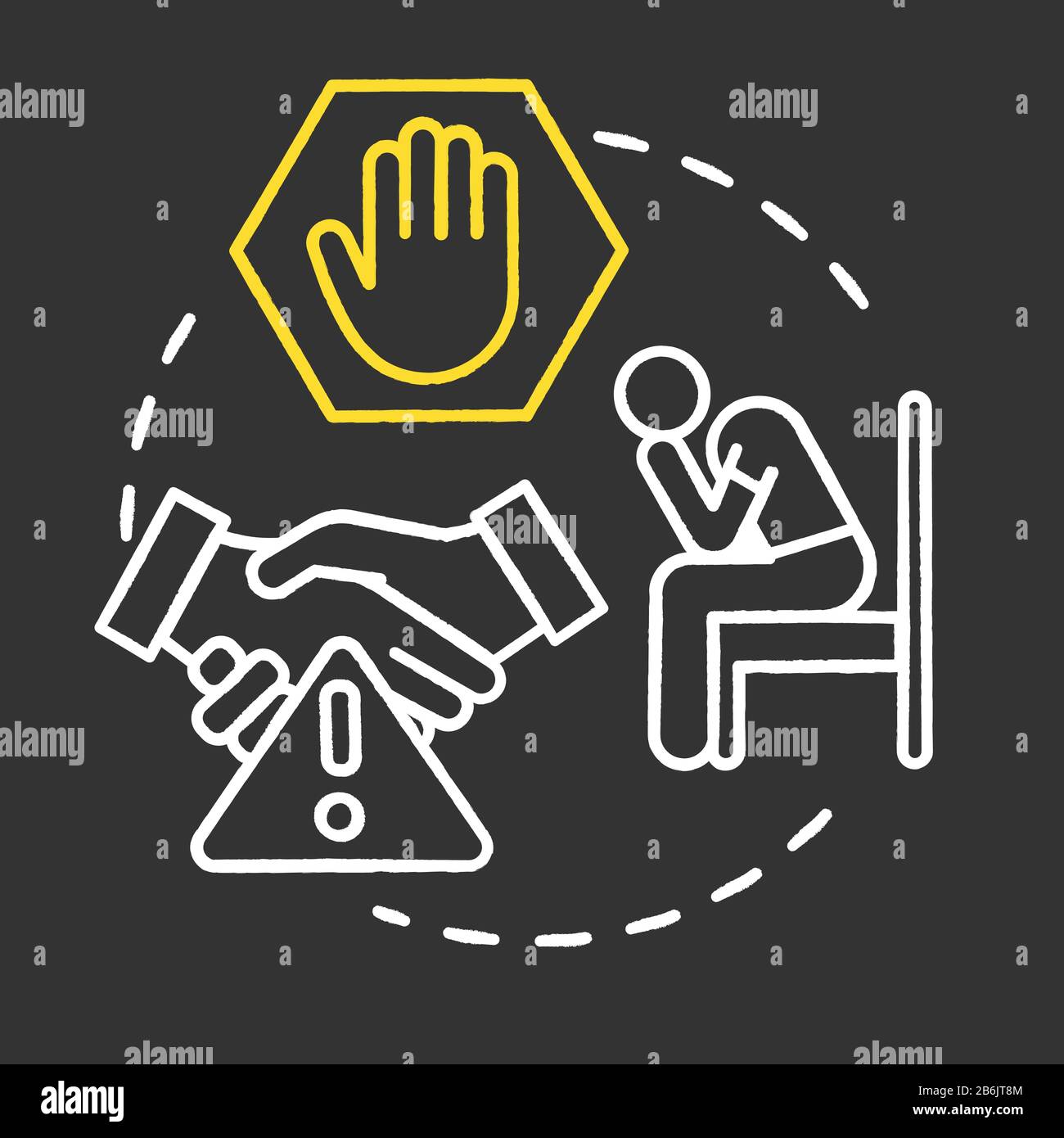 Defensive strategies chalk RGB color concept icon. Personal tactics ...