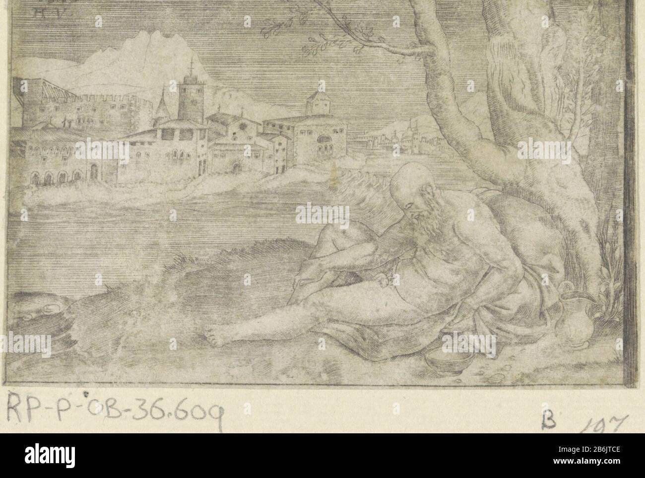 Diogenes In the foreground is Diogenes, leaning against a tree. Beside ...