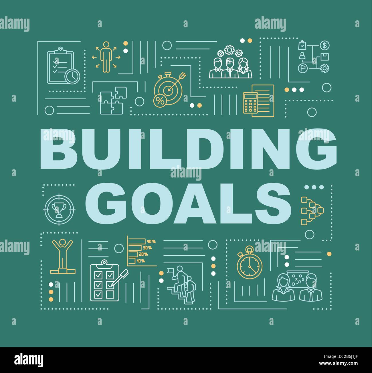 Goal setting word concepts banner. Business strategy. Company KPI ...