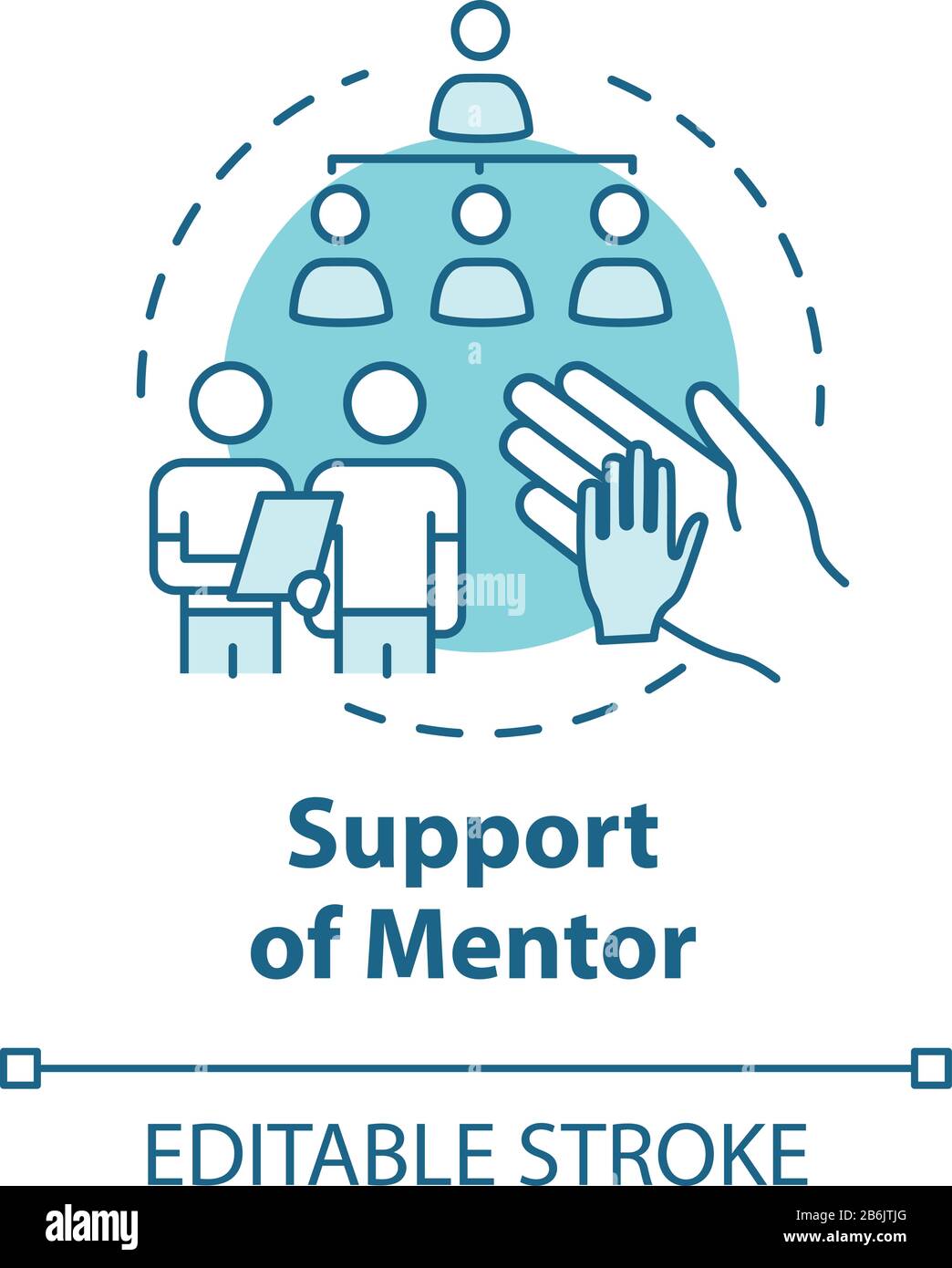 Support of mentor concept icon. Teacher assistance. Coaching and ...