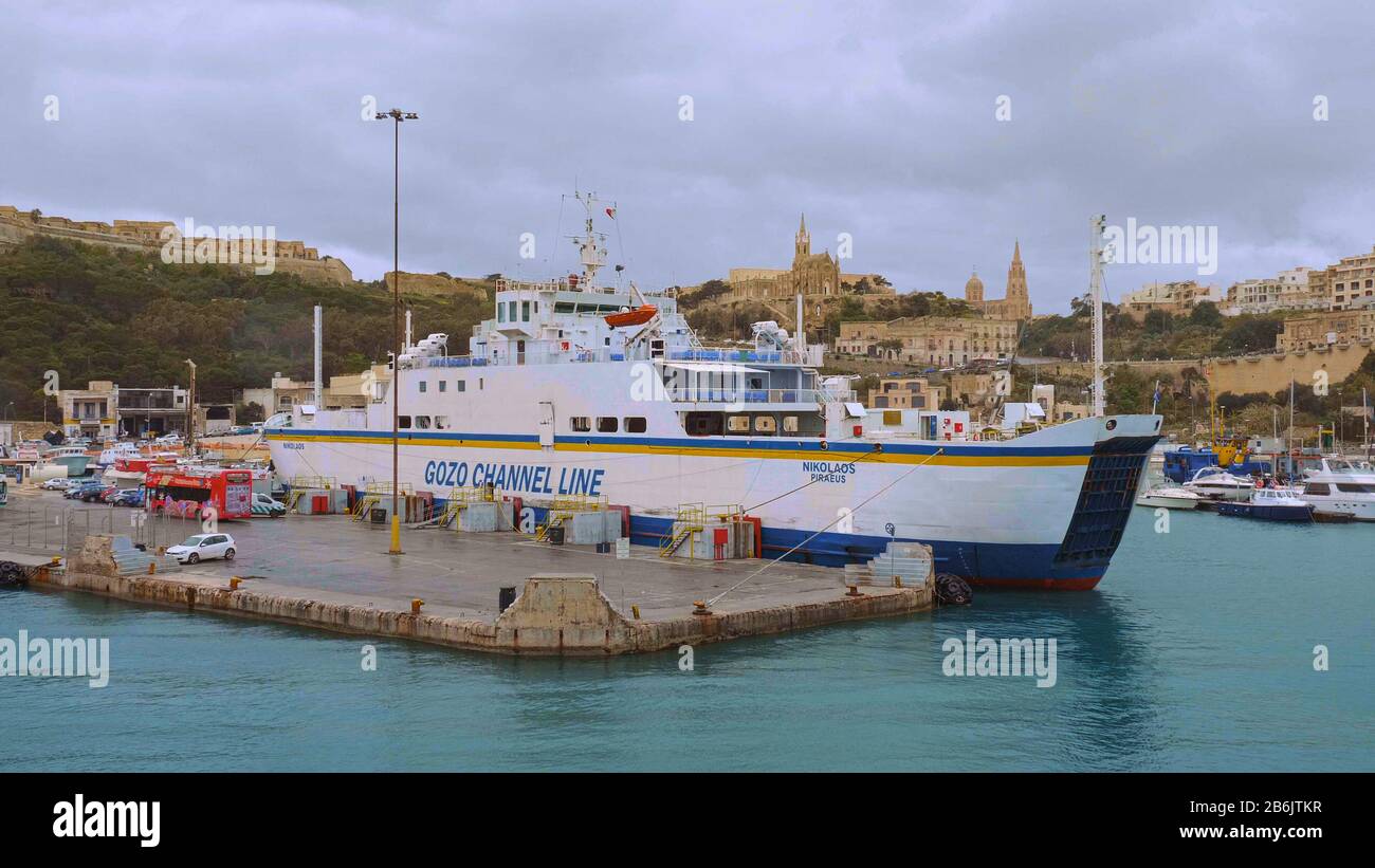 Ferry terminal on the Island of Gozo - MALTA, MALTA - MARCH 5, 2020 ...