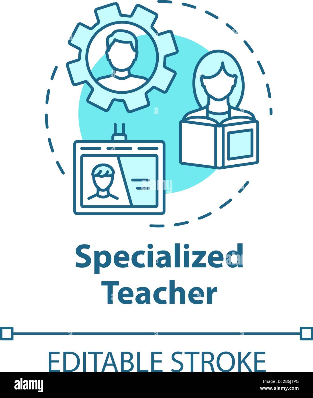 Specialized teacher concept icon. Tutor assistance. Tuition and ...