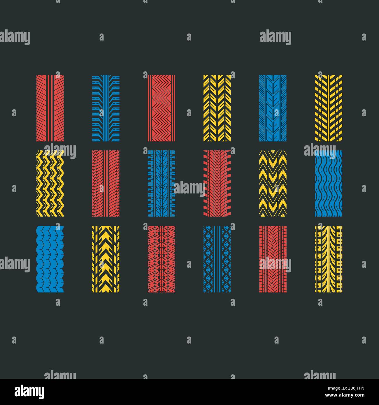 Car tyre tread marks Stock Vector Images - Alamy