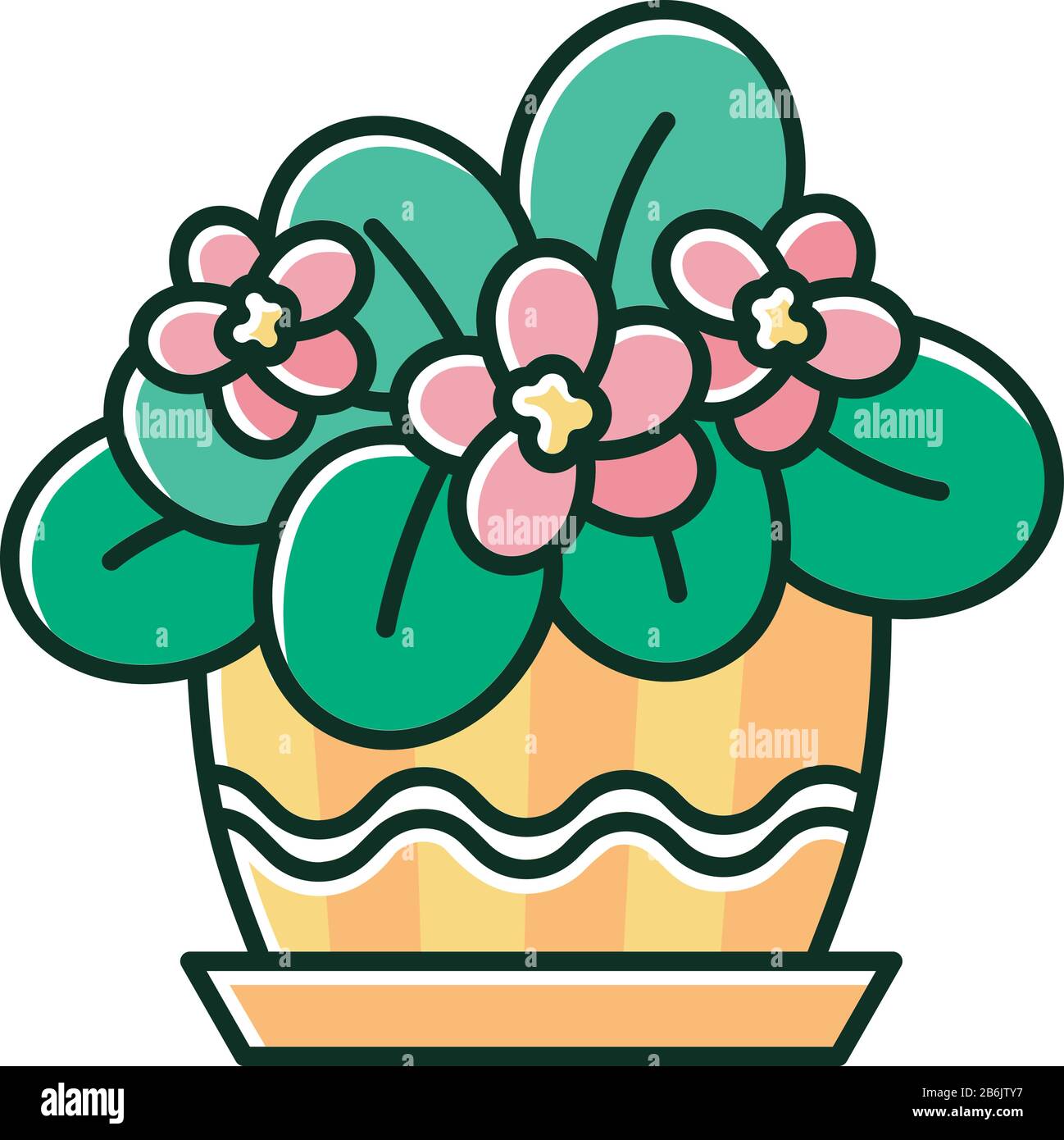 Cartoon african violet flower hi-res stock photography and images - Alamy