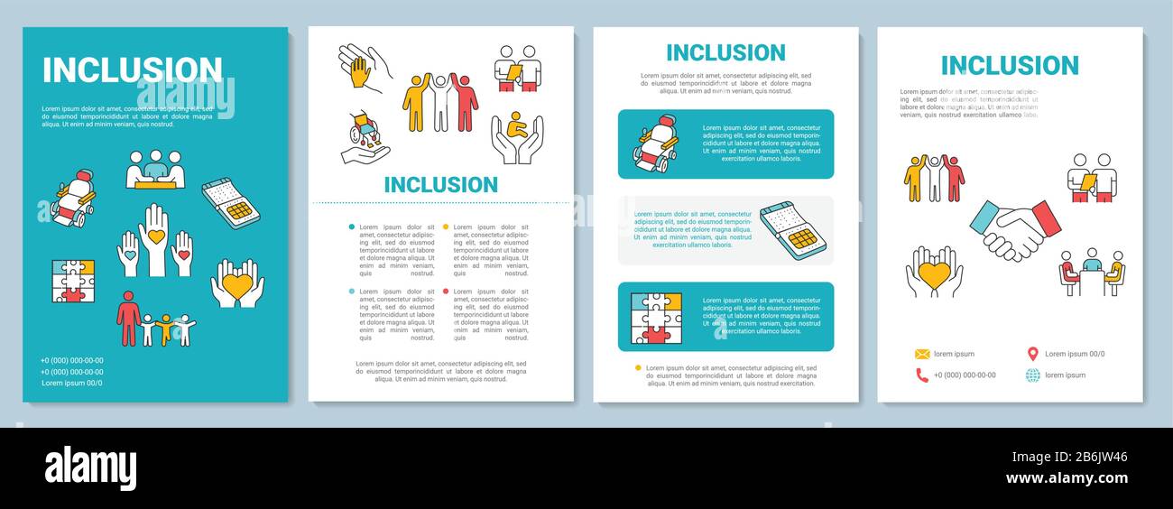 Inclusion brochure template. Disabled aid. Socialization, education ...
