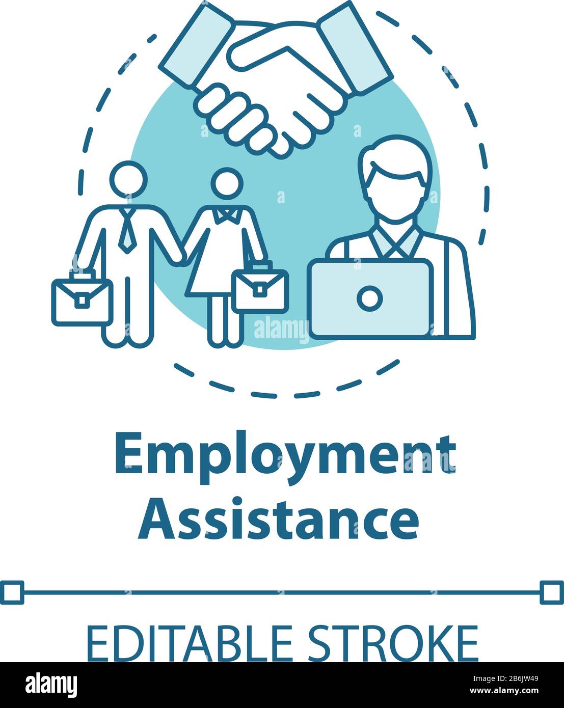 Employment assistance concept icon. Hiring for job. Career application ...