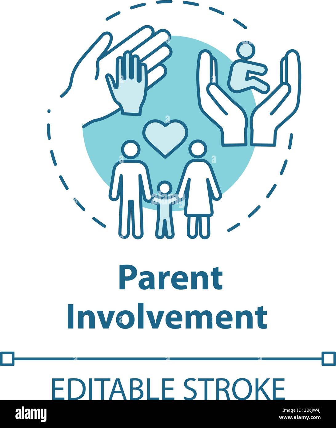 Parent involvement concept icon. Positive environment for kids. Love ...