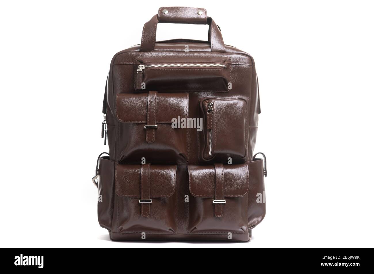 men's style briefcase on a white background Stock Photo - Alamy