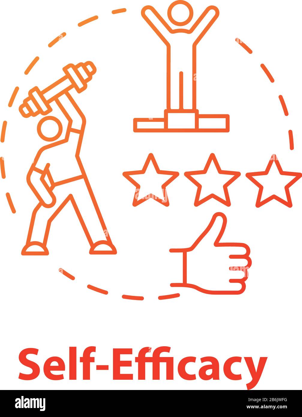 Self efficacy concept icon. Personal potential realization ...
