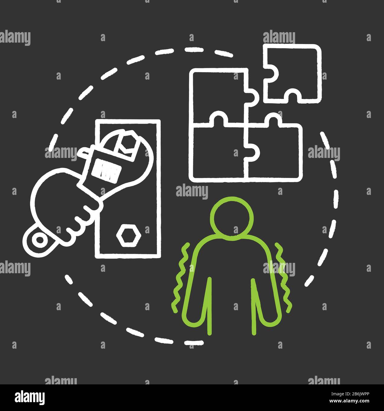 Shore up weaknesses chalk RGB color concept icon. Skill control ...