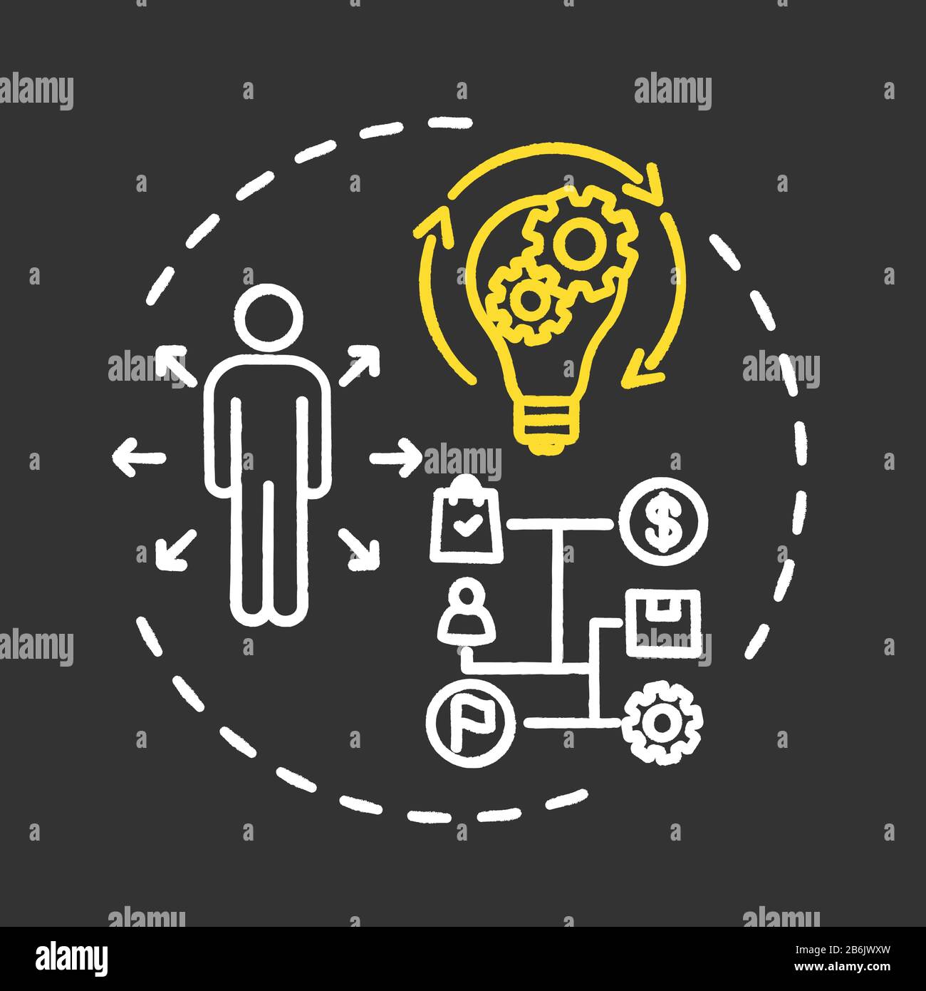 Capitalize on opportunities chalk RGB color concept icon. Efficient ...