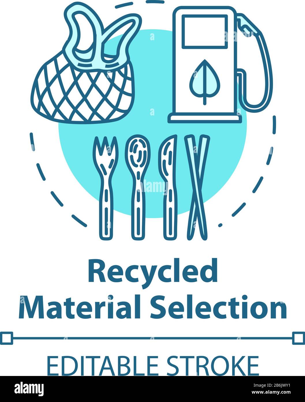 Recycled material selection concept icon. Environment protection ...