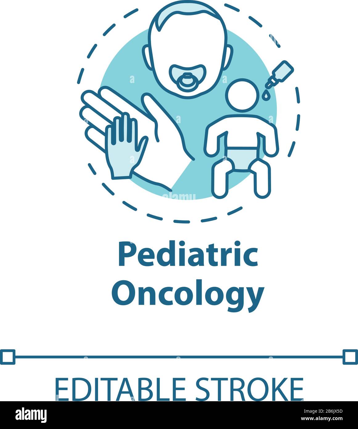 Pediatric oncology concept icon. Child health care. Childhood cancer ...