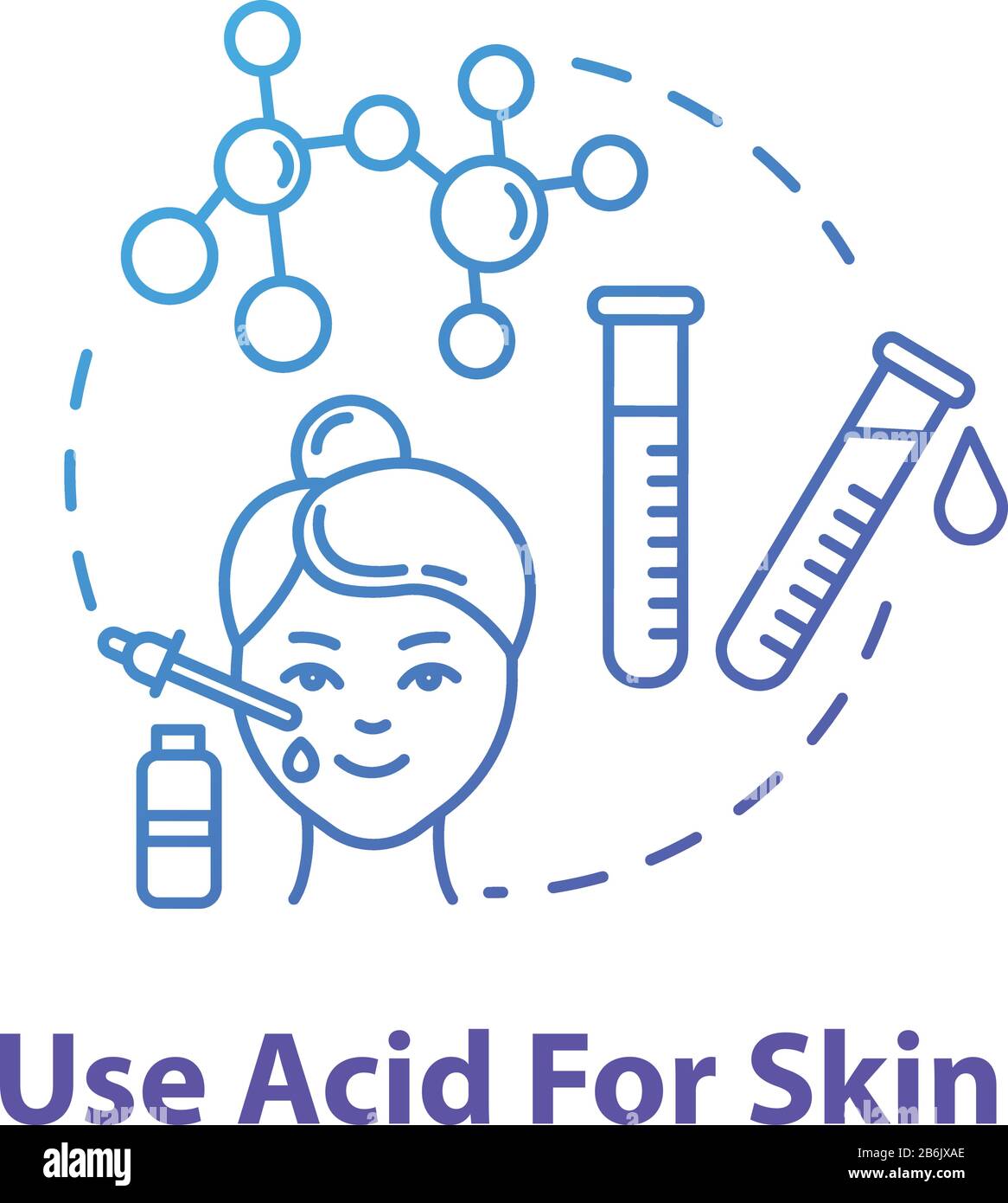 Use acid for skin, professional cosmetics, cosmetology concept icon ...