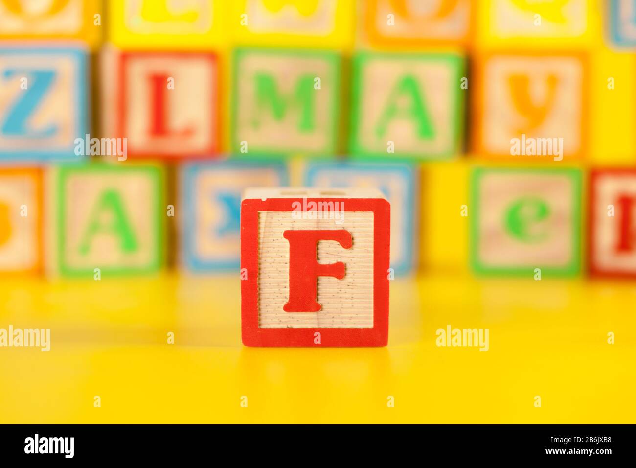 Photograph of colorful Wooden Block Letter F Stock Photo - Alamy