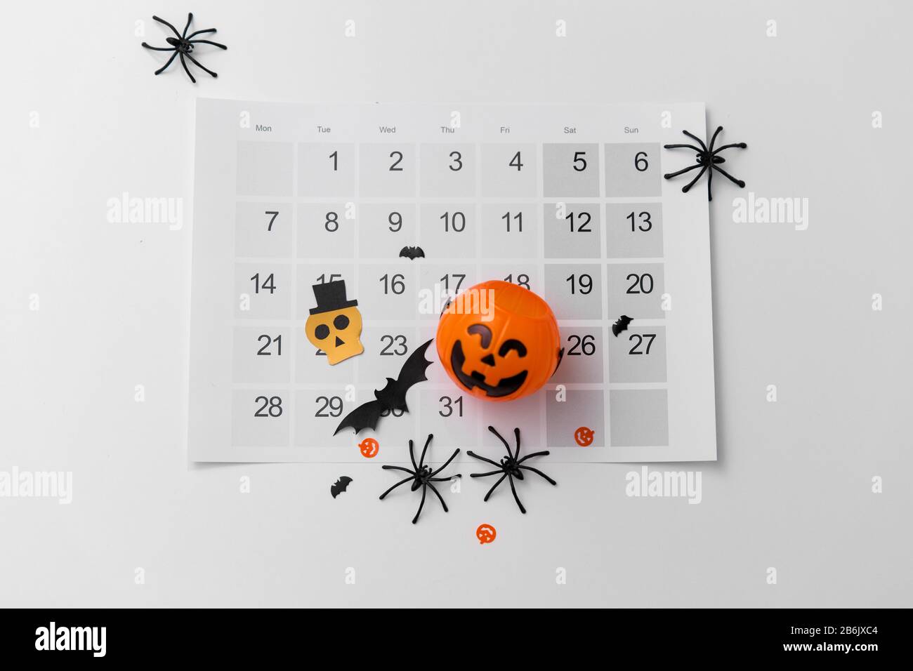 halloween, decorations and holidays concept - jack o lantern, spiders ...