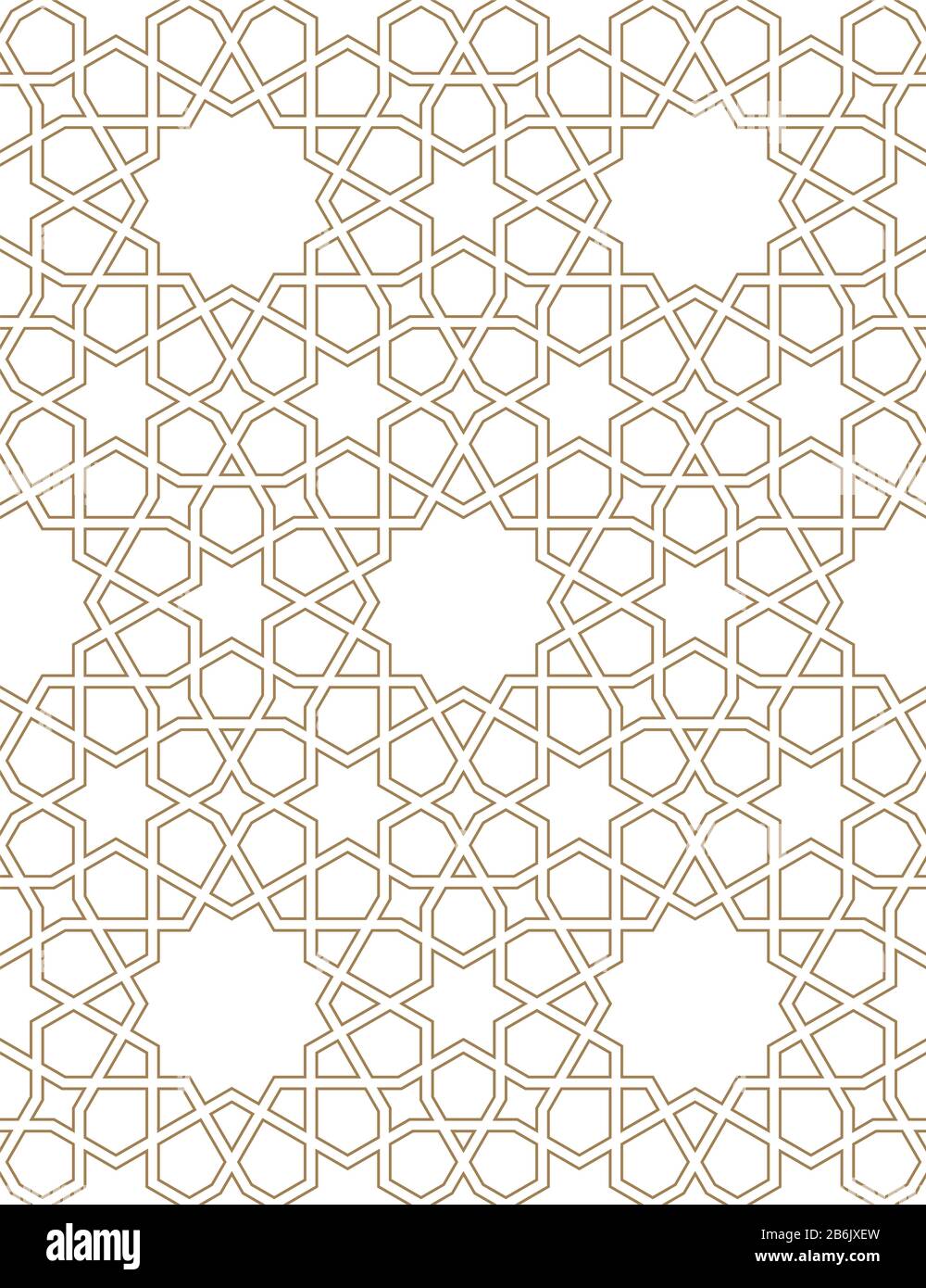Seamless geometric ornament based on traditional arabic art.Brown color ...