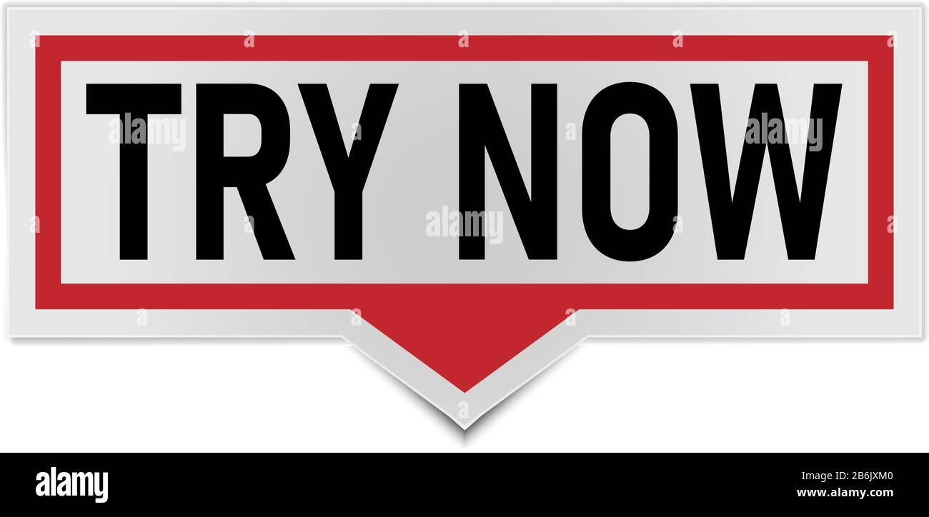 Red try now sign,label. Try now speech bubble. Try now tag sign,banner ...